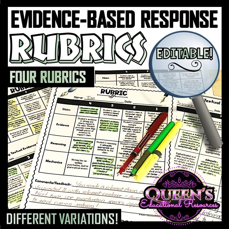 Citing Evidence Rubrics, Evidence Graphic Organizers, Homeschool ...
