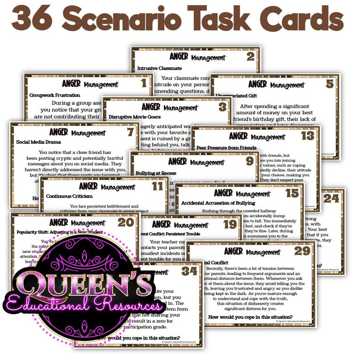 Anger Management Scenarios | Anger Management Worksheets | Coping ...