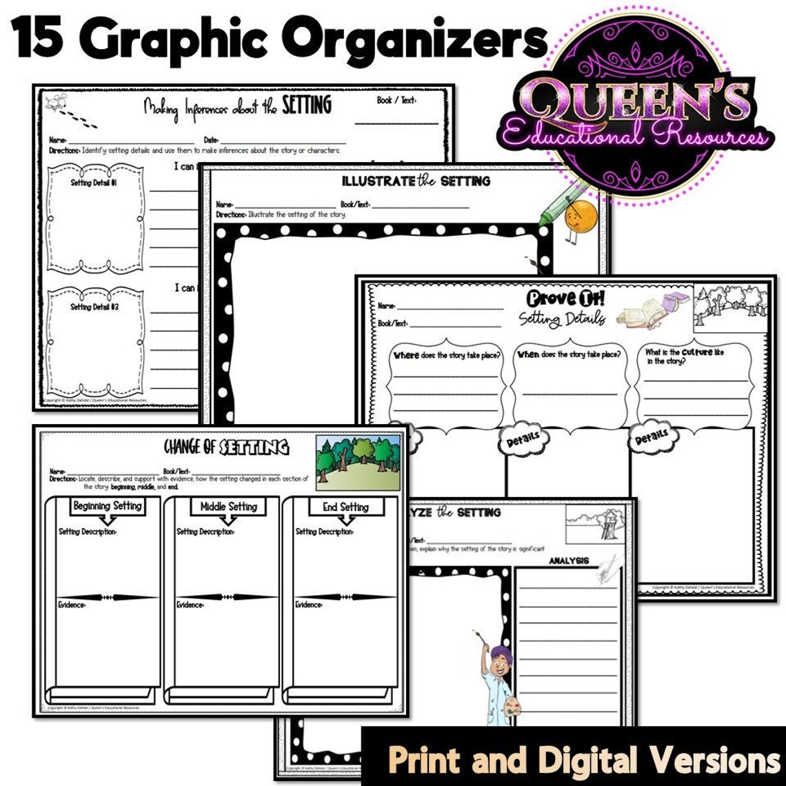 Setting Graphic Organizers, Analyzing Setting Worksheets, Reading ...