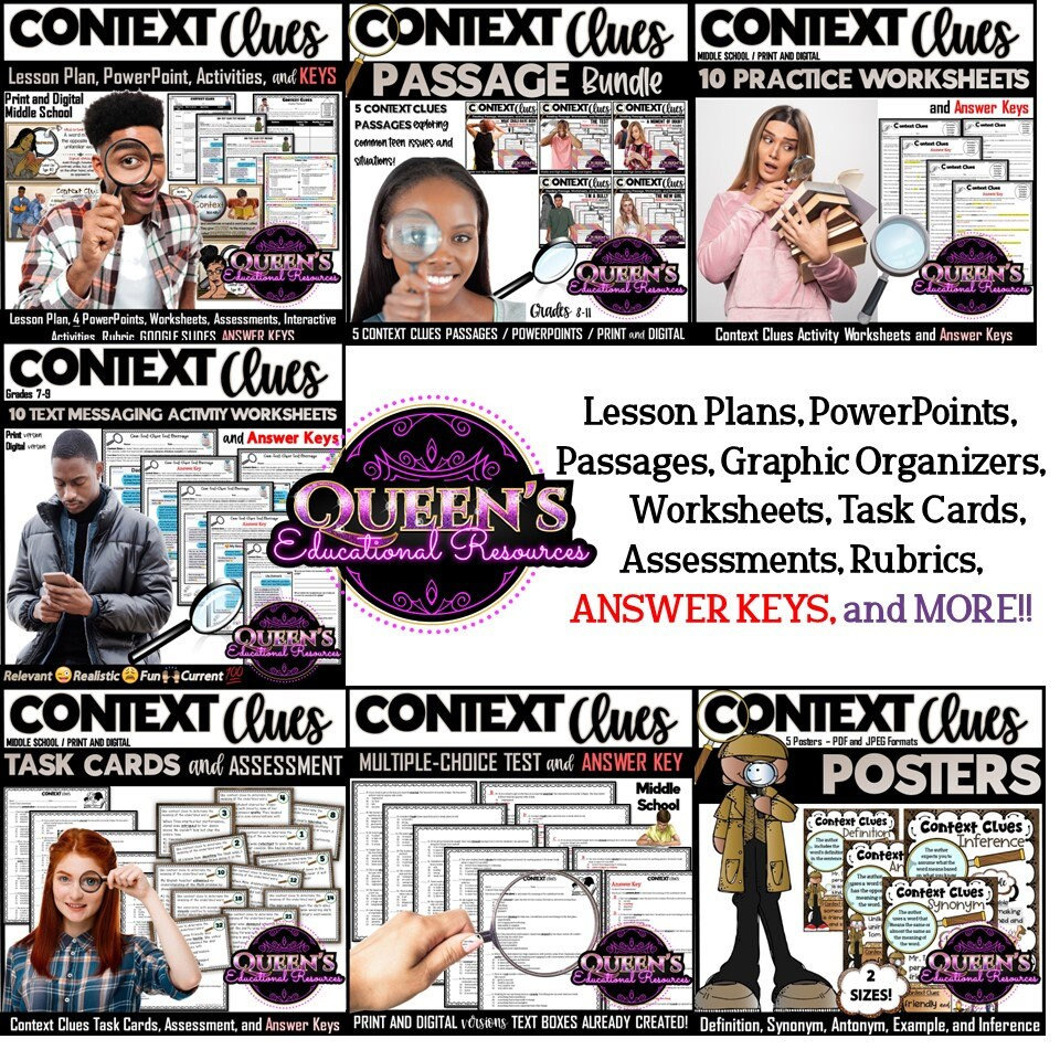 Context Clues Practice Worksheets, Vocabulary Activities, Context Clues ...