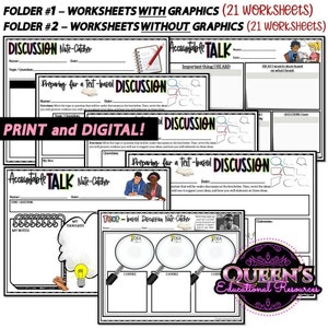 Discussion Note Worksheets. Note-catcher Worksheets, Accountable Talk ...