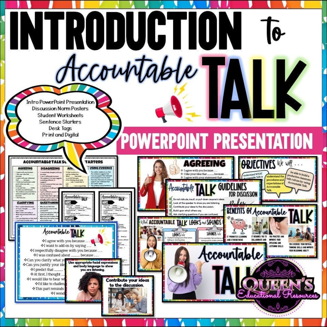Accountable Talk Introduction Powerpoint and Tools, Conversation ...