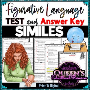 Figurative Language Tests | Similes | Metaphors | Onomatopoeia ...