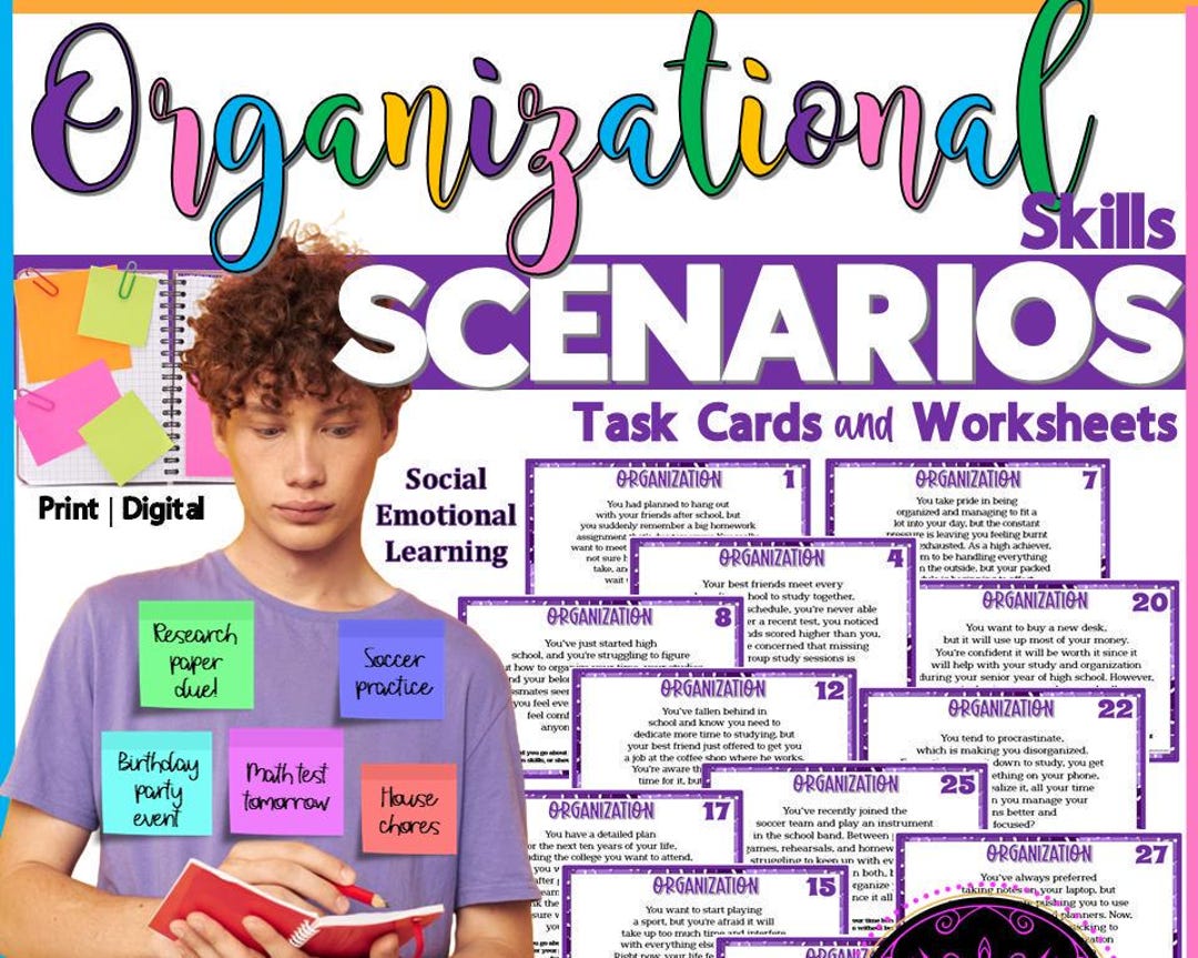 Organizational Skills Scenarios | Organizational Skills Situation Cards ...