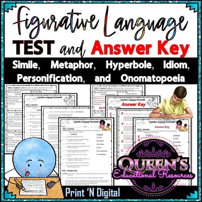 Figurative Language Assessment | Figurative Language Test | Reading ...