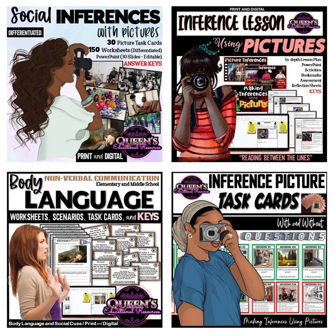 Body Language Activities Social Inferences With Pictures - Etsy