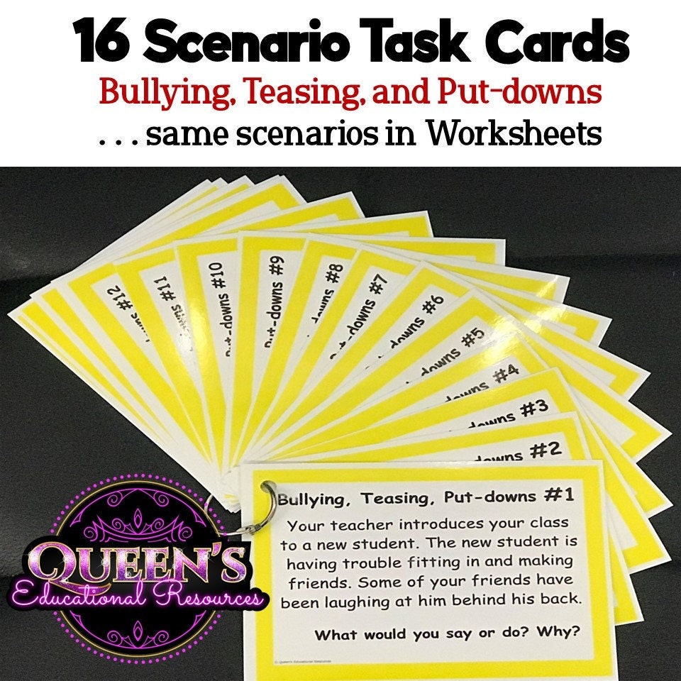 Bullying, Anti-bullying, Scenarios, Task Cards, Conflict Resolution ...