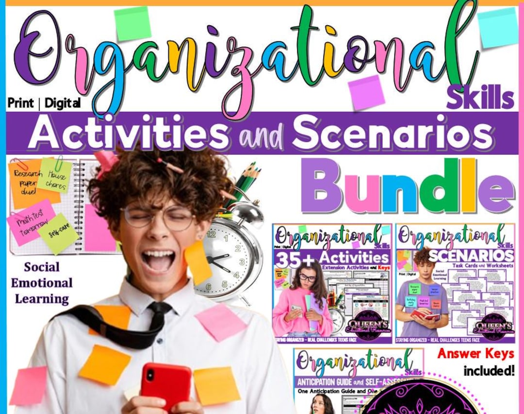 Organizational Skills Activities and Scenarios | Organizational Skills ...
