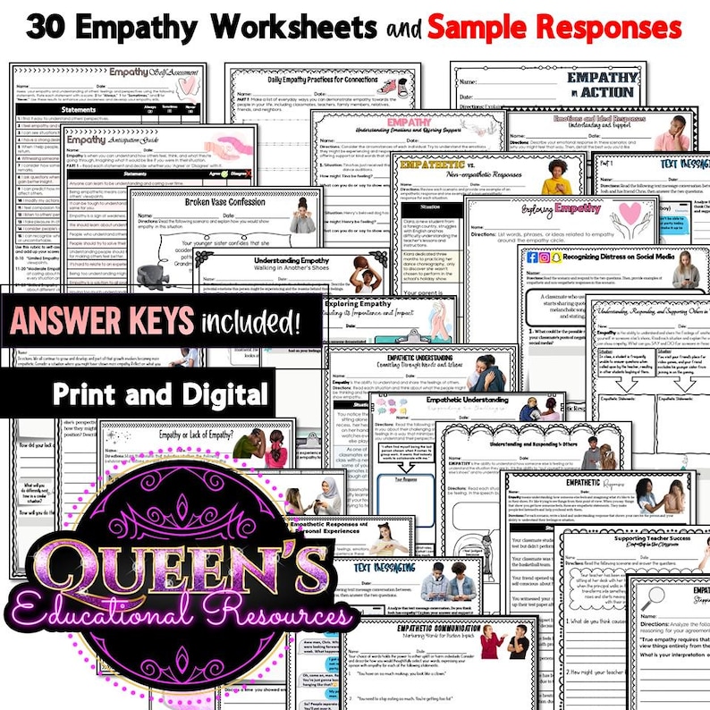 Empathy Activity Worksheets | Perspective-taking | Social Awareness ...