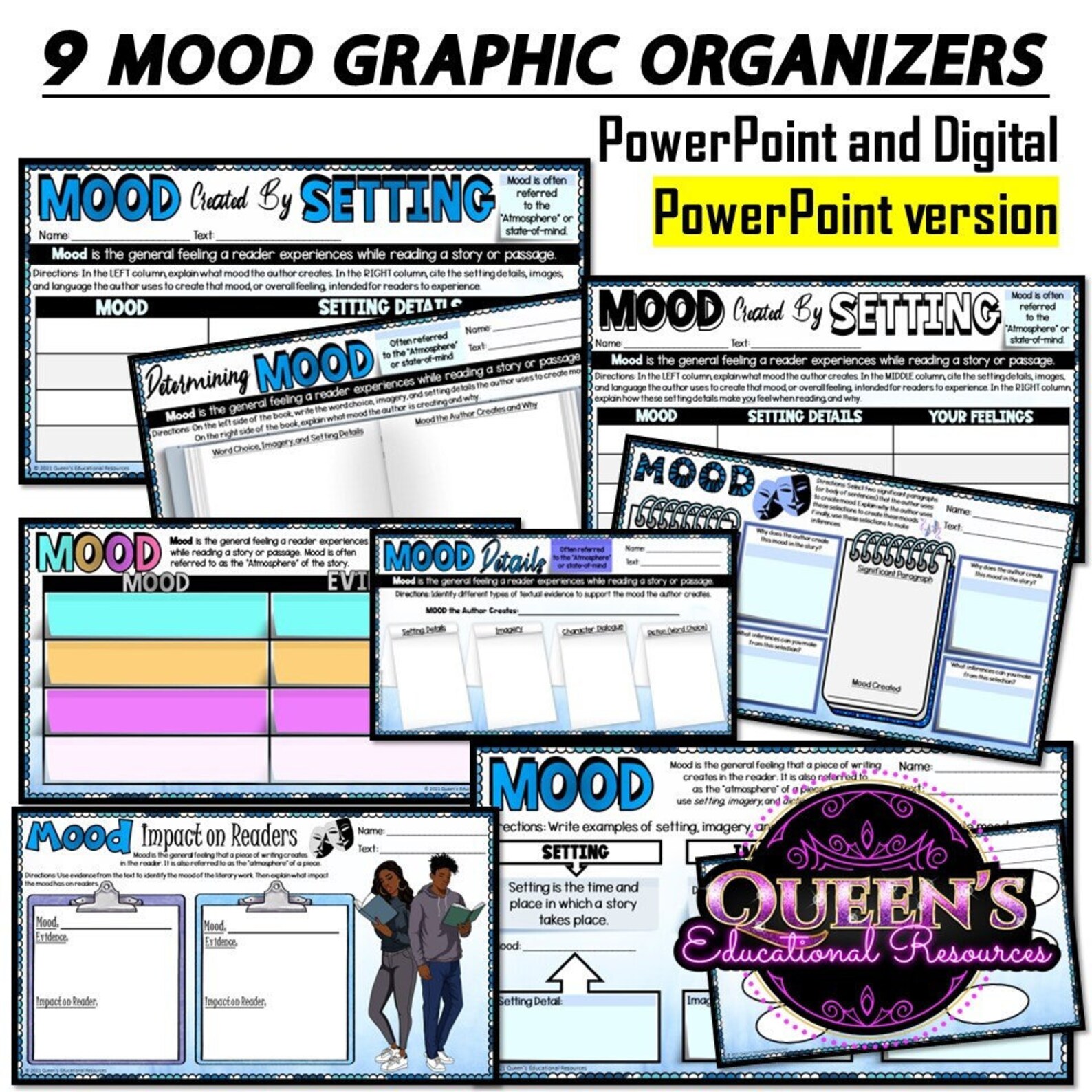 Author's Tone, Mood and Tone Graphic Organizers, Tone and Mood ...