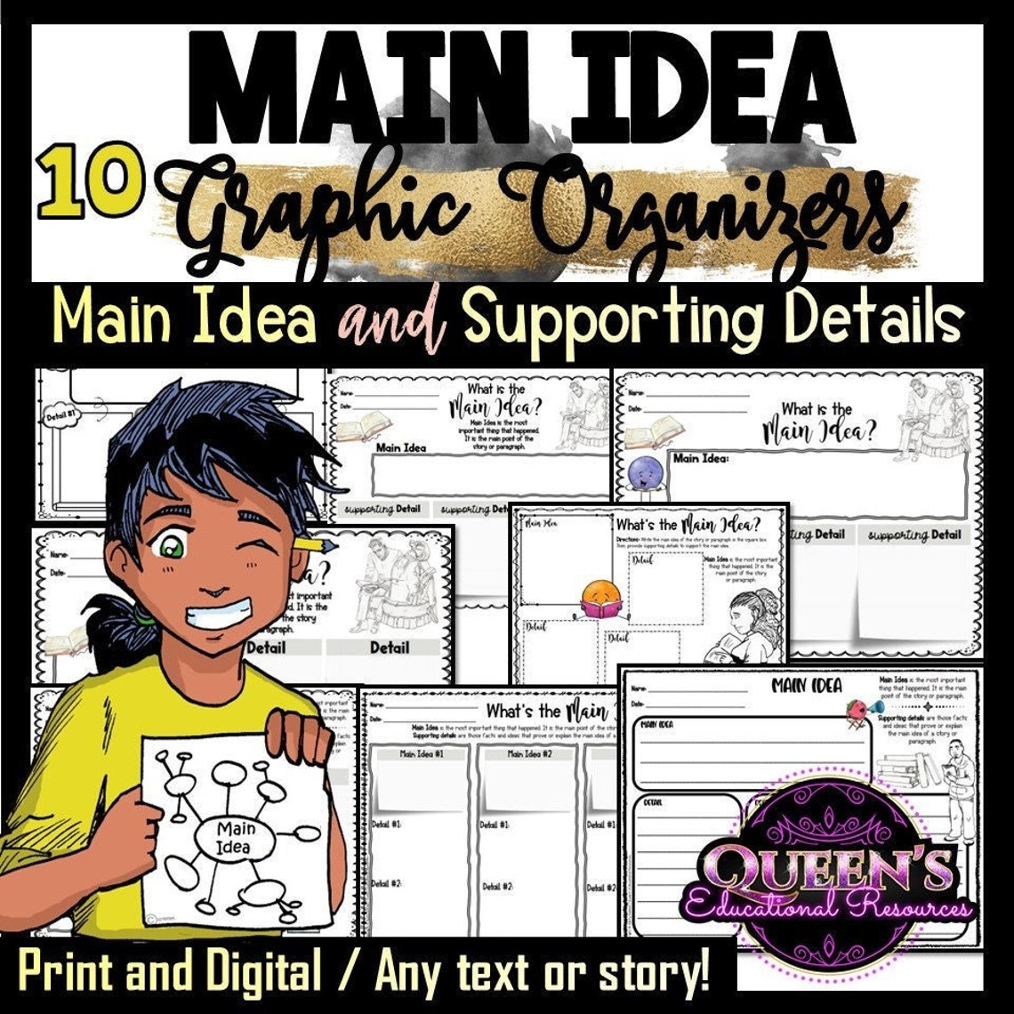 Main Idea Graphic Organizers, Main Idea Worksheets, Reading ...