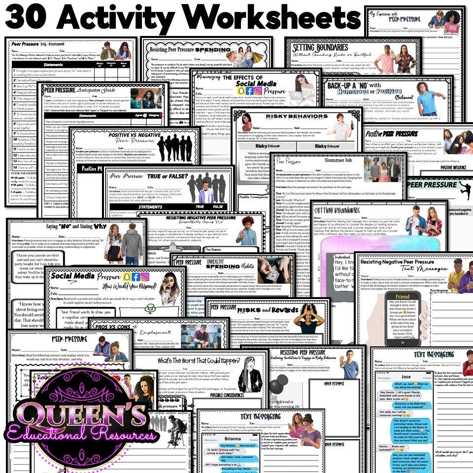 Peer Pressure Activities | Peer Pressure Worksheets | Social Pressures ...