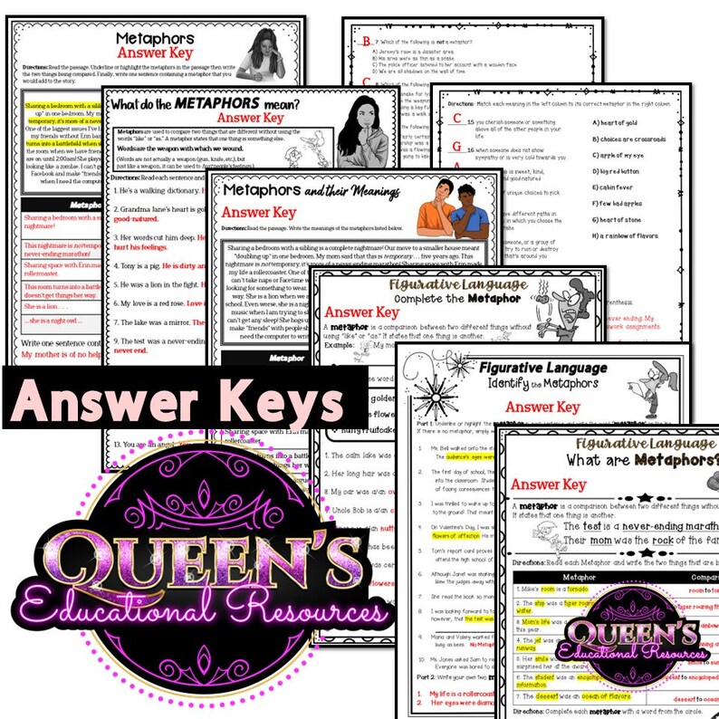 Metaphors Activities | Metaphor Worksheets | Figurative Language ...