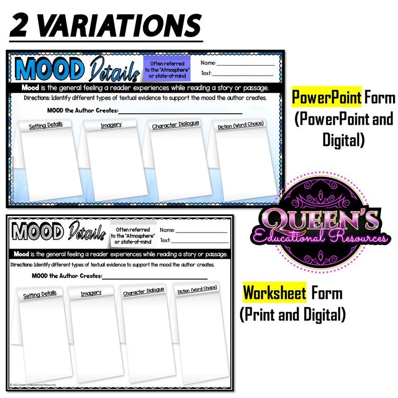 Mood Worksheets | Mood Graphic Organizer Worksheets | Mood Powerpoint ...