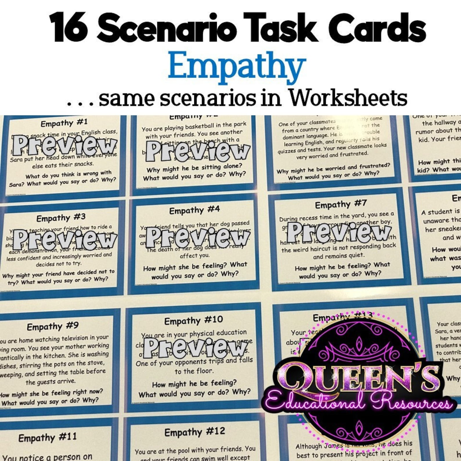 Empathy Scenarios, Empathy Activity, Social Awareness Scenarios ...