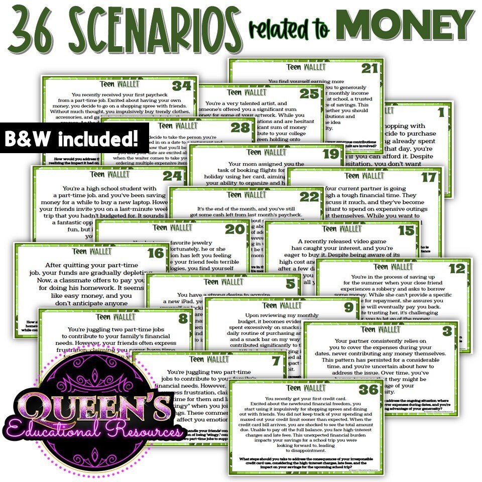 Financial Literacy | Money Management Skills Scenarios | Budgeting ...