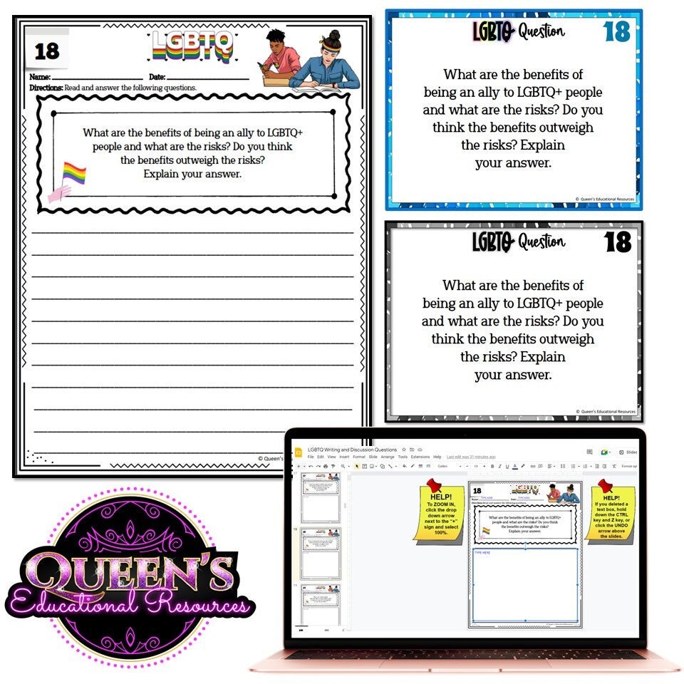 Lgbtq Discussion Questions | Worksheets | Gender Expression | LGBTQ ...