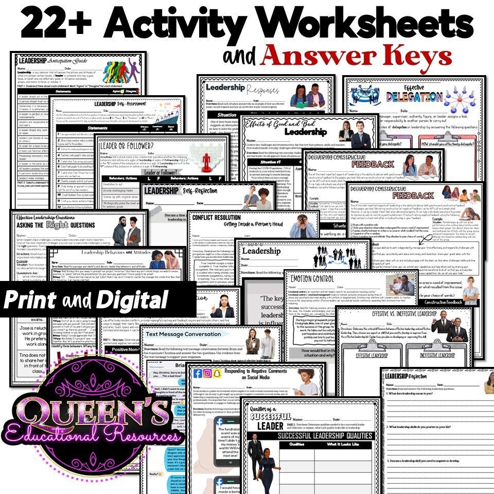 Leadership Activities Leadership Worksheets Leadership Skills Career ...