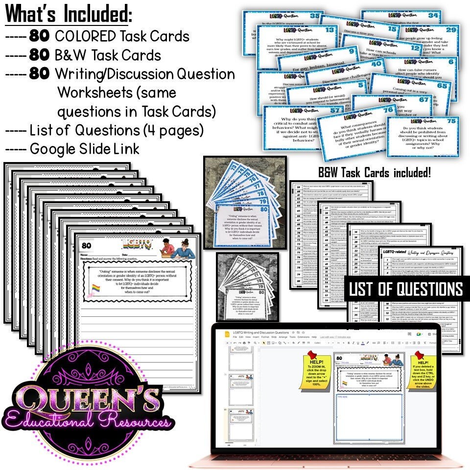 Lgbtq Discussion Questions | Worksheets | Gender Expression | LGBTQ ...