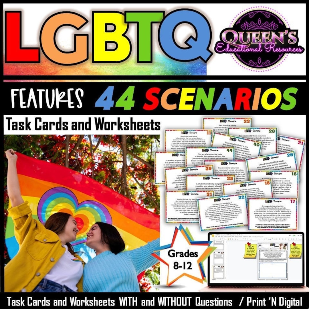 Lgbtq Scenario Task Cards and Worksheets Situation Cards LGBTQ ...
