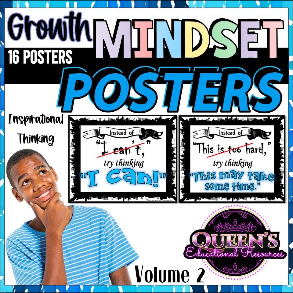 Growth Mindset Posters Growth Mindset Bulletin Board Positive ...