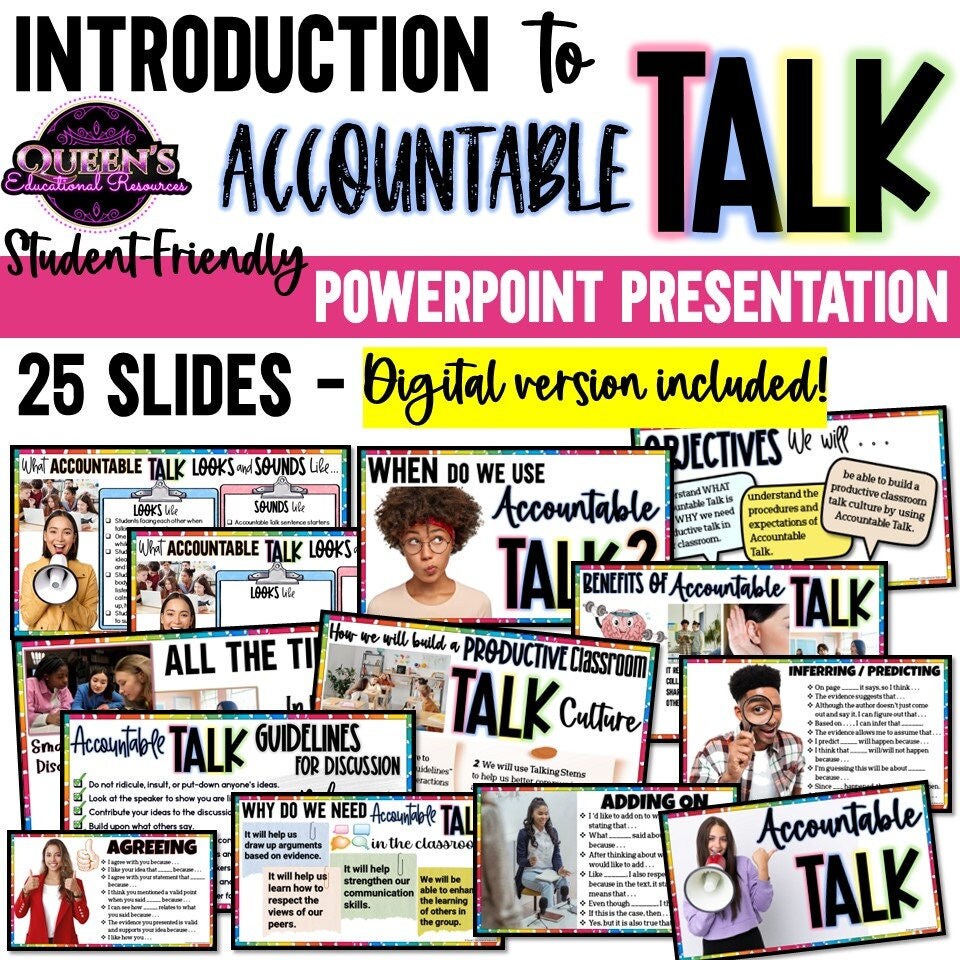 Accountable Talk Introduction Powerpoint and Tools, Conversation ...