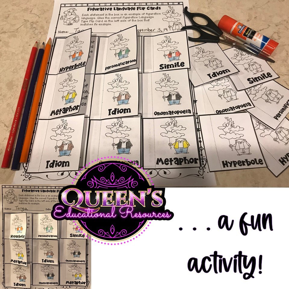 Figurative Language Interactive Activity | Worksheets | Reading ...