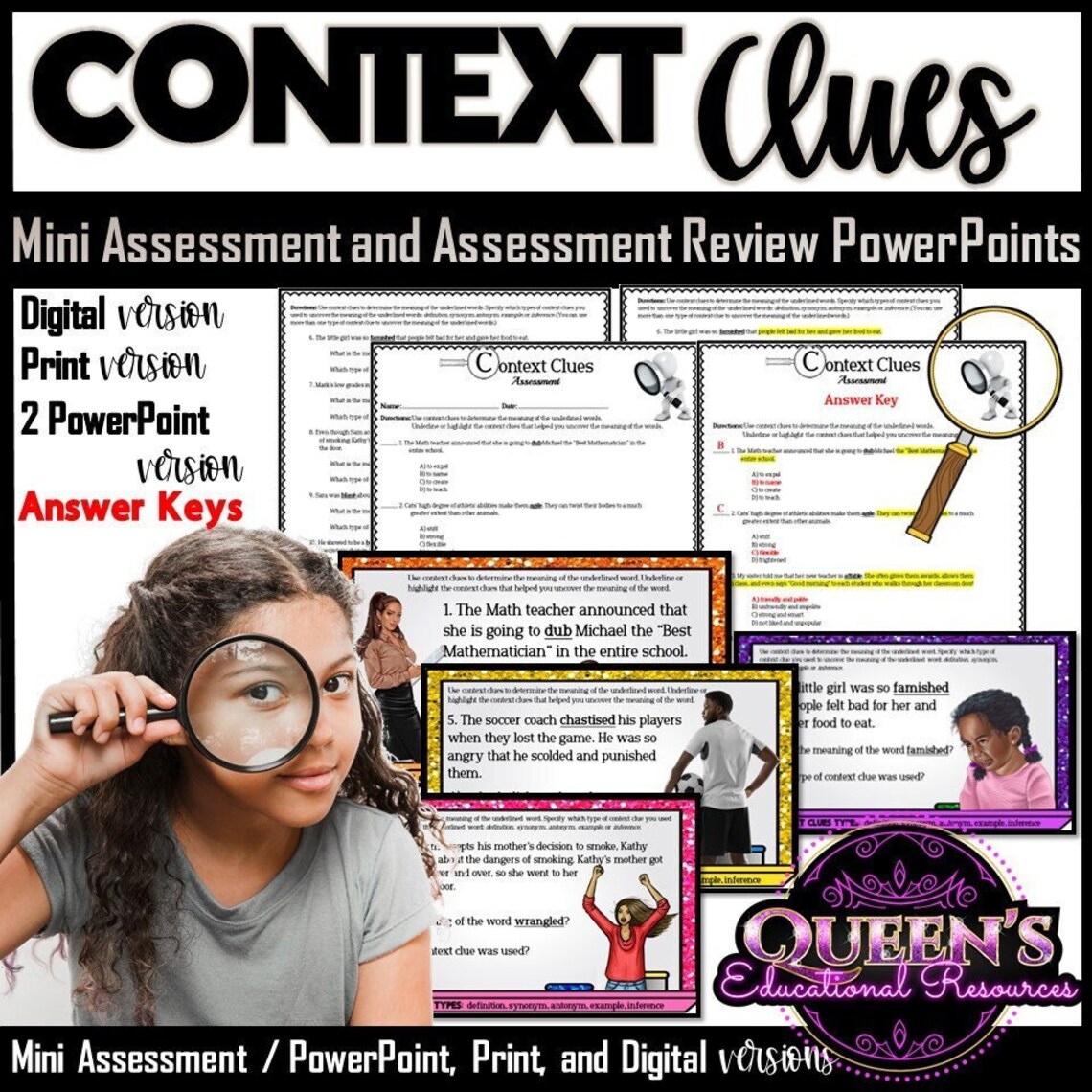 Context Clues Test, Context Clues Assessment, Context Clues Worksheets ...