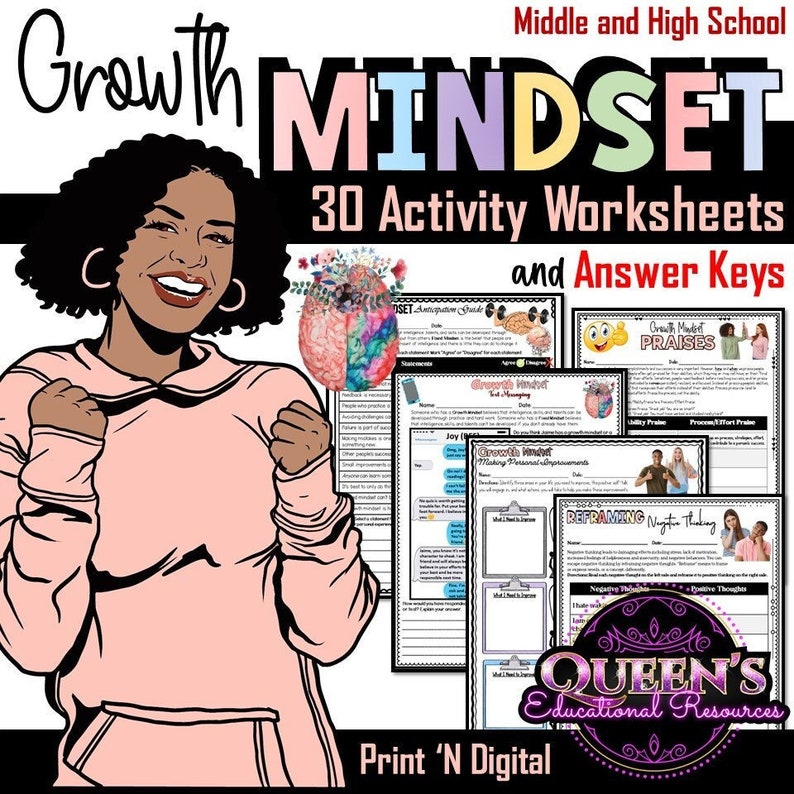 Growth Mindset Activities Growth Mindset Worksheets - Etsy