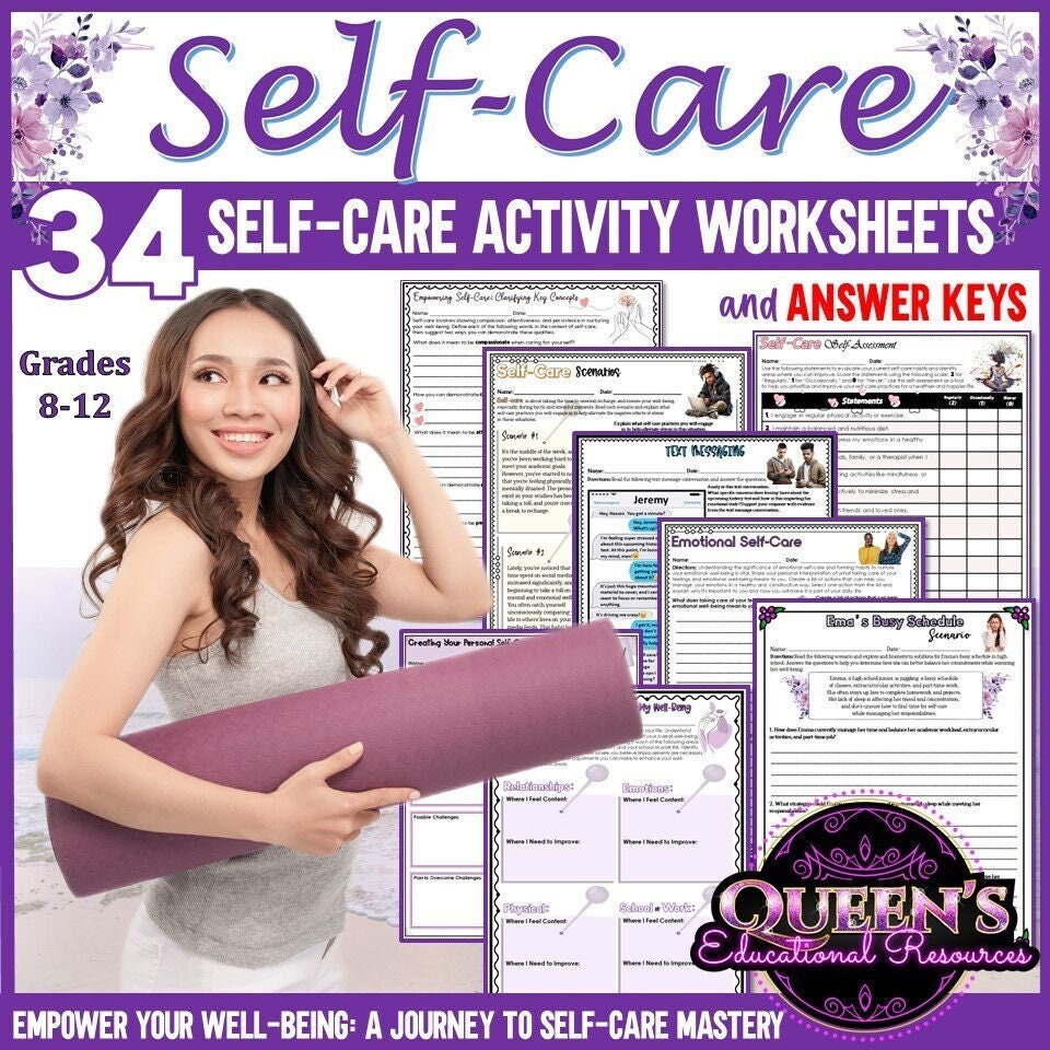 Self-care for Teens Self-care Activities and Worksheets Self-love ...