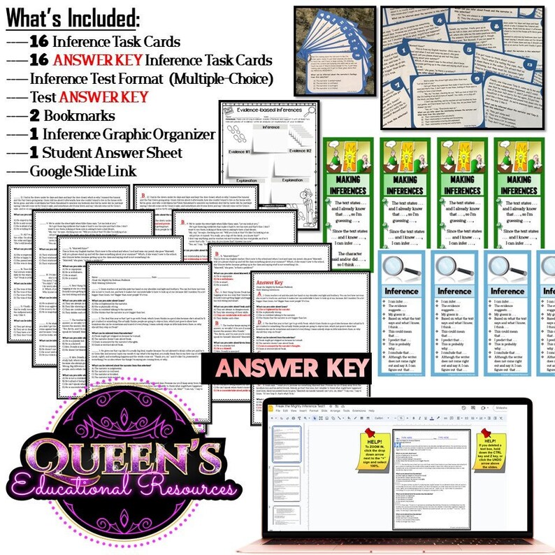 Freak the Mighty Assessment, Inference Test, Making Inferences Task ...