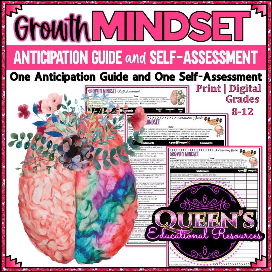 Growth Mindset Anticipation Guides | Growth Mindset Assessment | Growth ...