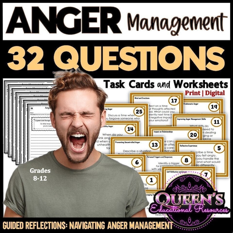 Anger Management Worksheets | Anger Management Reflection Questions ...