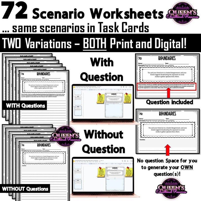 Personal and Social Boundaries Activities | Personal Space Situation ...