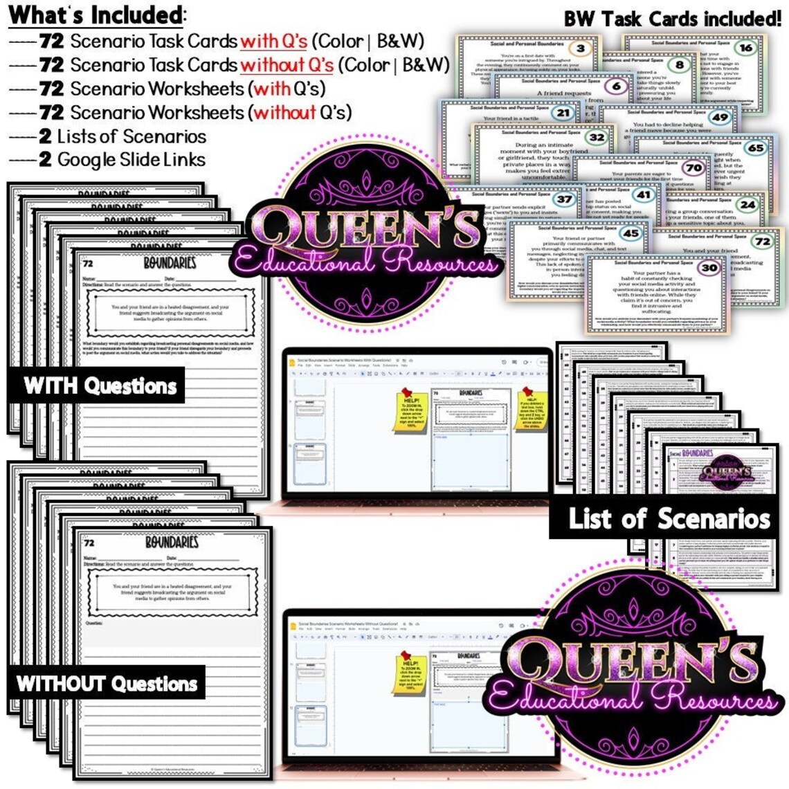 Personal and Social Boundaries Activities | Personal Space Situation ...