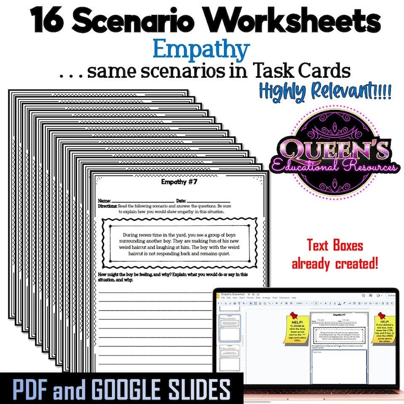 Empathy Scenarios, Empathy Activity, Social Awareness Scenarios ...