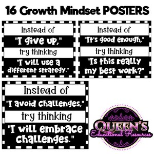 Growth Mindset Posters Growth Mindset Bulletin Board Positive ...