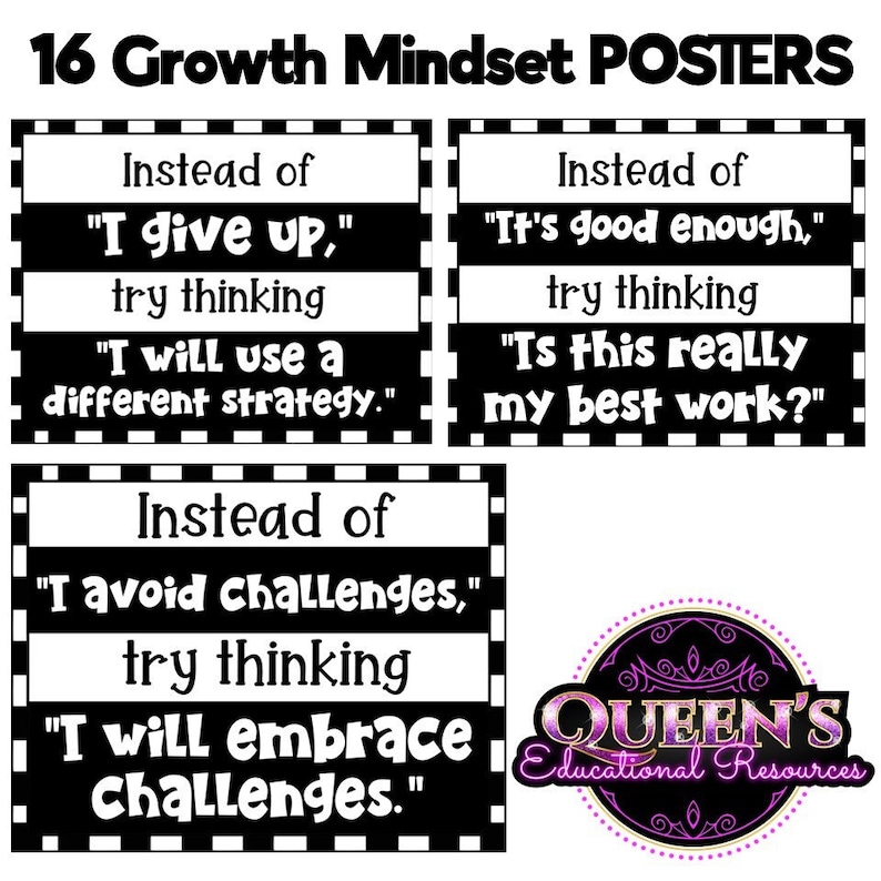 Growth Mindset Posters Growth Mindset Bulletin Board - Etsy