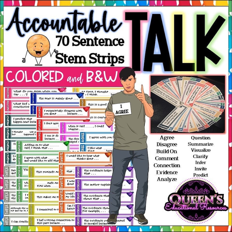 Accountable Talk Sentence Starter Stems, Sentence Starters, Discussion ...