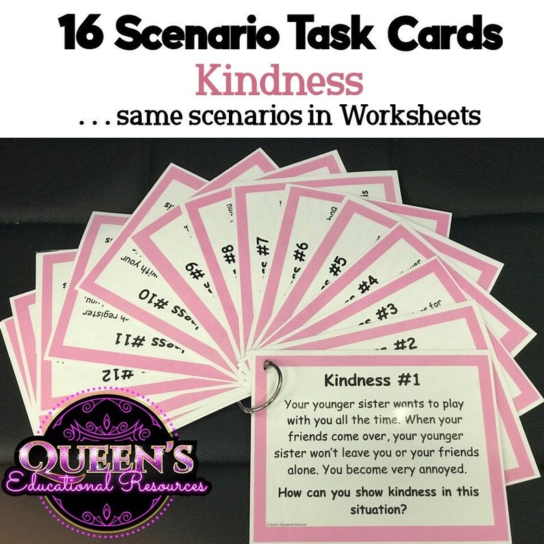 Kindness Scenarios Kindness Task Cards Kindness Worksheets - Etsy