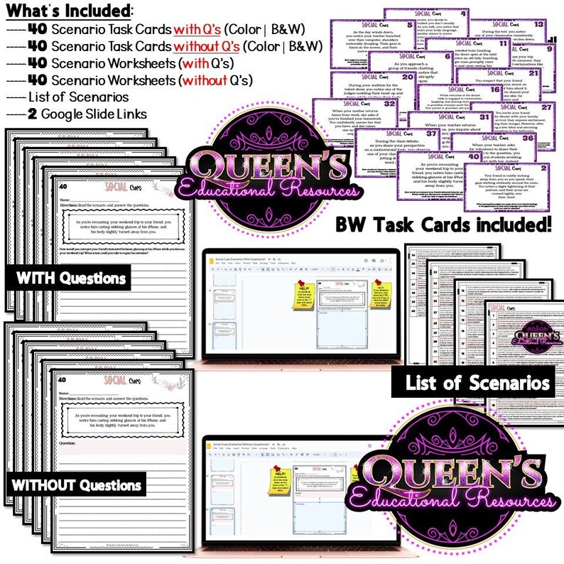 Social Cues Scenarios | Nonverbal Cues | Body Language Activities ...