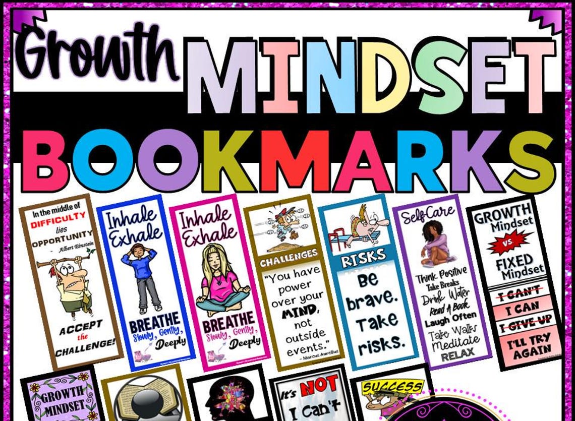 Growth Mindset Bookmarks | Booklover | Bookmarks | Positive ...