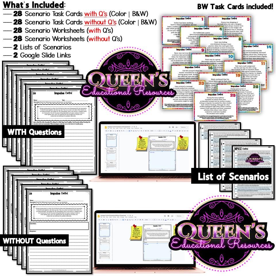 Self-control Scenarios | Impulse Control Scenarios | Self-regulation ...
