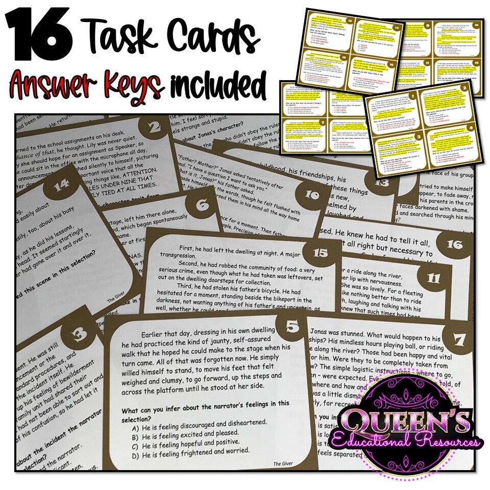 The Giver Assessment, the Giver Inference Test, Making Inferences Task ...