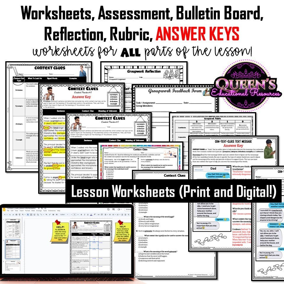 Context Clues Lesson Plan, Powerpoints, and Activities, Context Clues ...