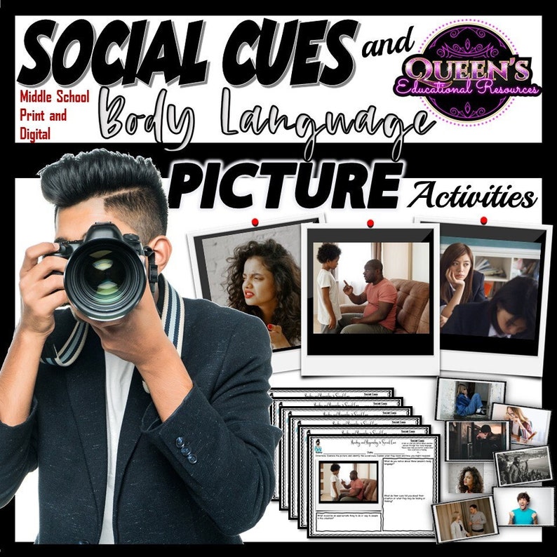 Social Cues Scenarios | Nonverbal Cues | Body Language Activities ...