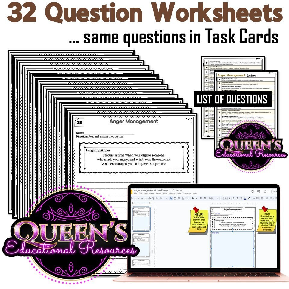 Anger Management Worksheets | Anger Management Reflection Questions ...