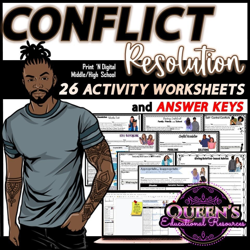 Conflict Resolution Activity Worksheets, Conflict Resolution, Problem ...