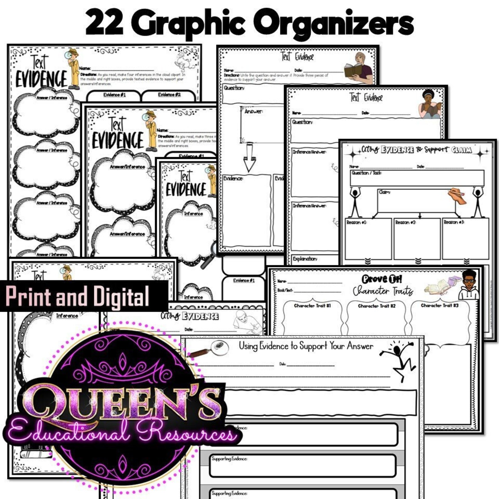 Citing Evidence Graphic Organizer Worksheets, Evidence, Graphic ...