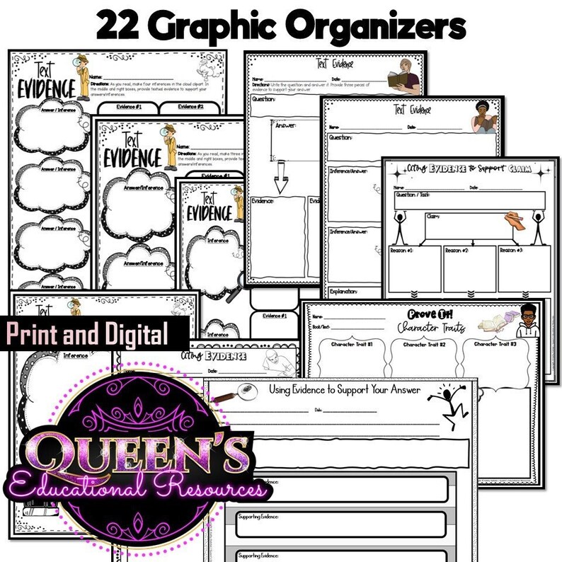Citing Evidence Graphic Organizer Worksheets, Evidence, Graphic ...